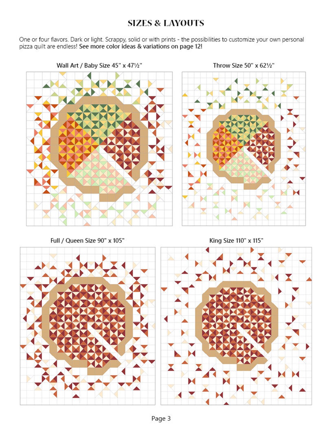 Exploding Pizza Quilt - PDF Pattern - Etsy