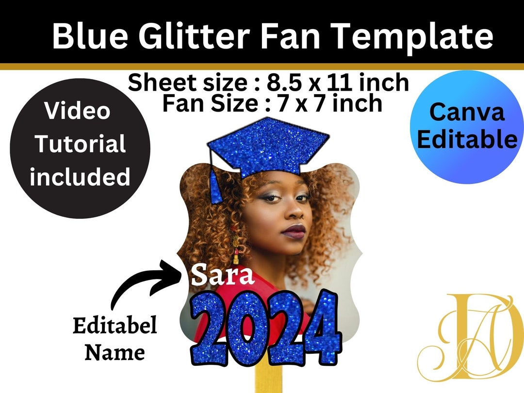 Graduation Fan Template: Editable Canva Design (digital Download) - Etsy