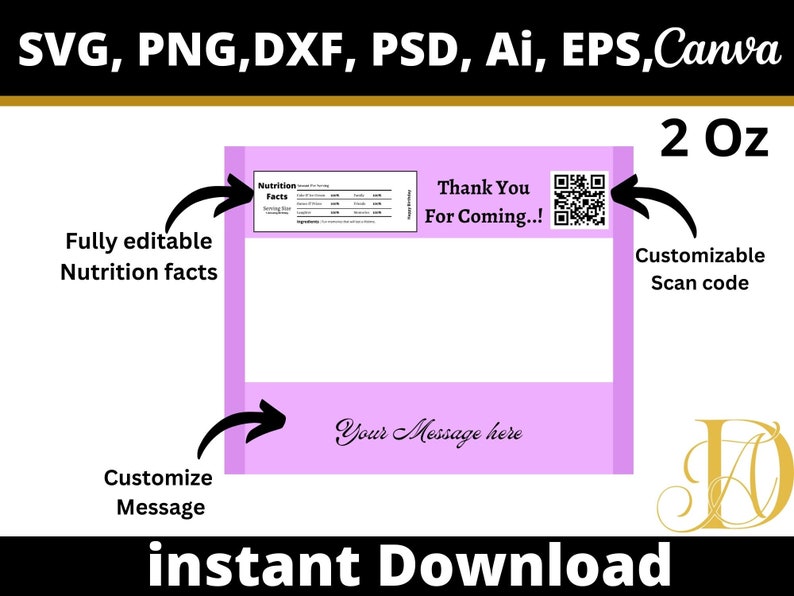 Sour Straws Blank Wrapper Template Candy Wrapper Template. - Etsy