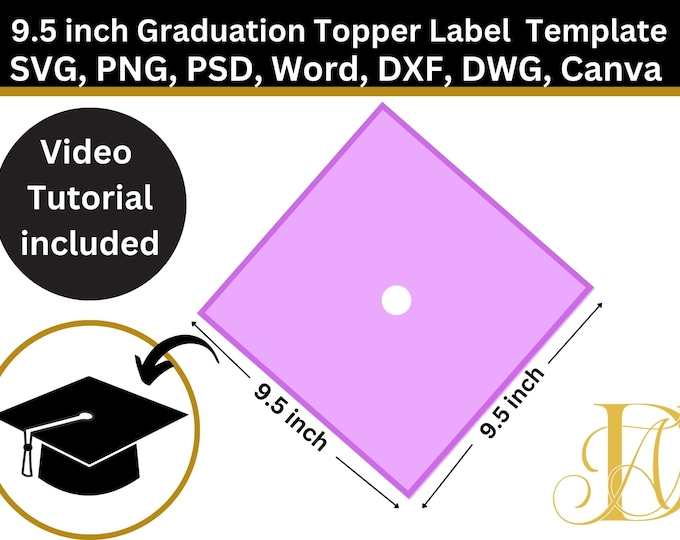9.5 X 9.5 Graduation Cap Topper Template, Graduation Stole Template ...