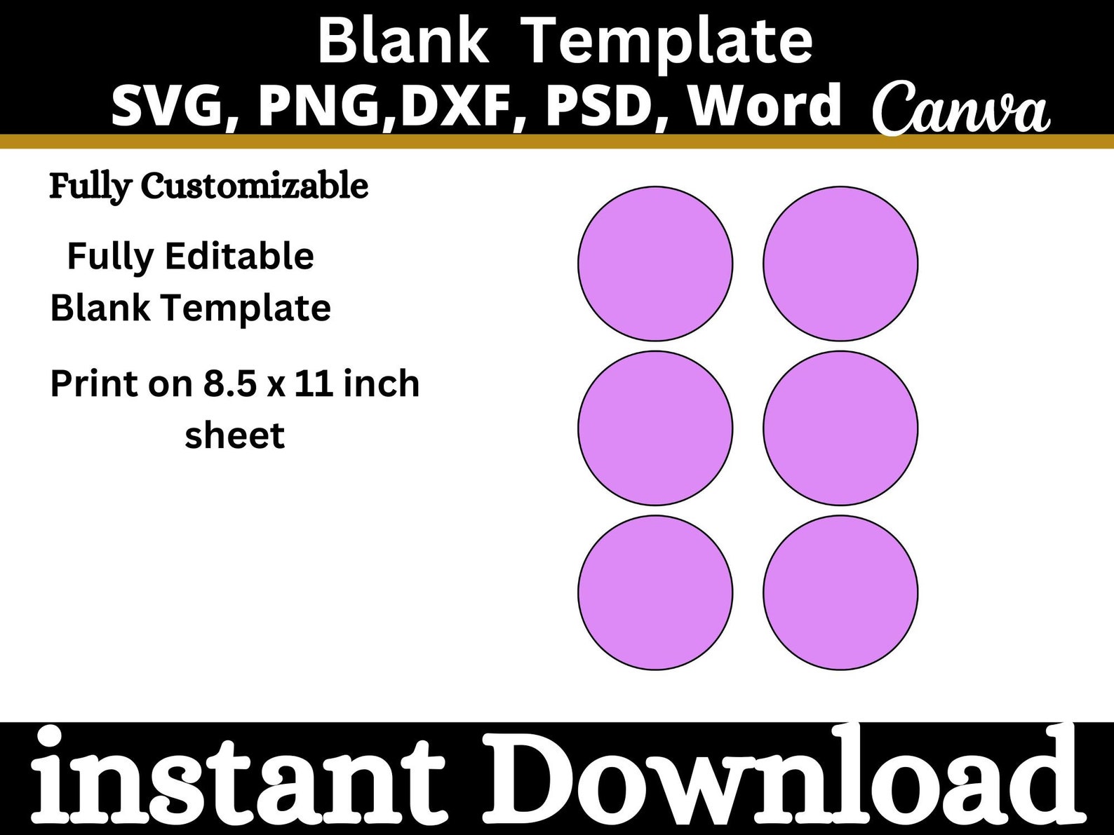 3 Circle Sticker Blank Template Png Svg Dxf Eps - Etsy