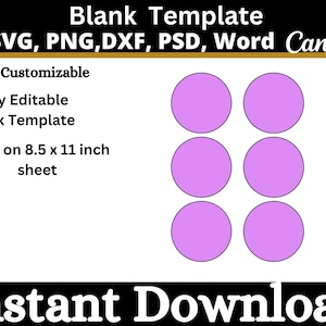 3 Circle Sticker Blank Template, Png, Svg, Dxf, Eps, Pdf, Psd, Diy ...