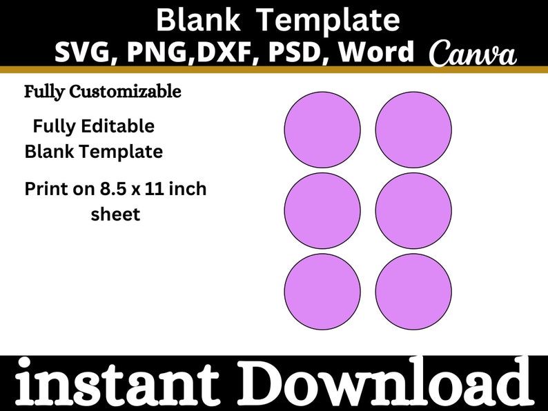 3 Circle Sticker Blank Template Png Svg Dxf Eps - Etsy