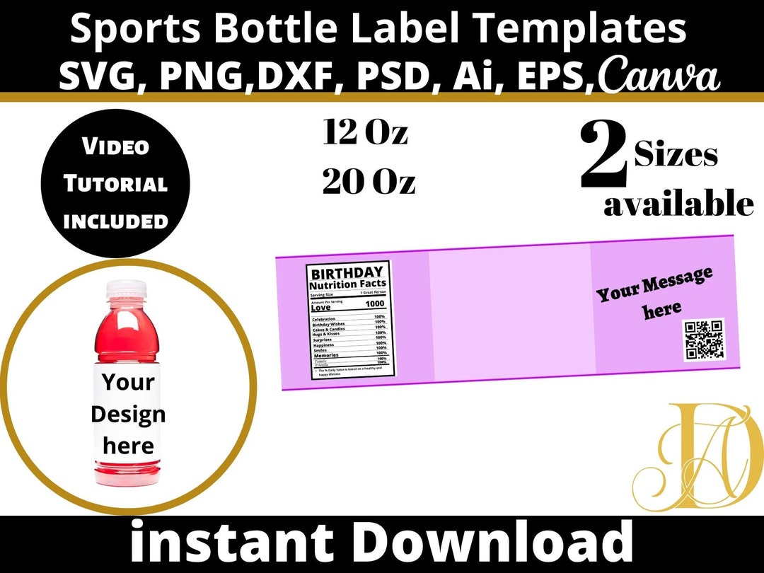Sports Drink Bottle Blank Label Template, Sports Drink Wrapper Template ...