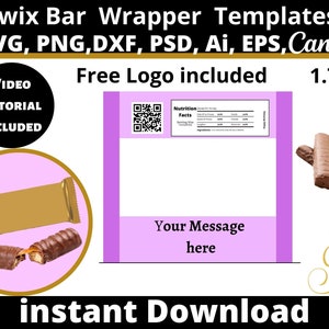Twix Candy Wrapper Template: Editable Chocolate Bar (digital Download ...