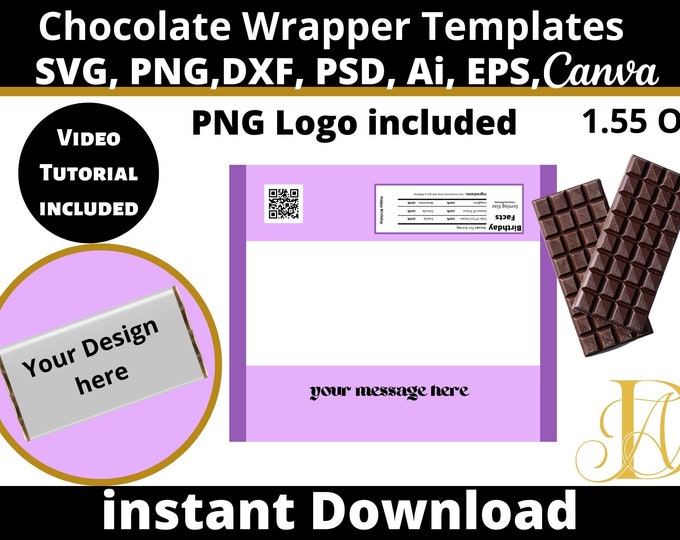 Chocolate Bar Wrapper Template Harshey Bar Wrapper Template - Etsy