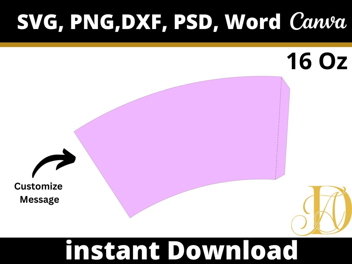 Bundle Cup Wrapper Template Png Svg Dxf Eps Pdf Psd Ai - Etsy