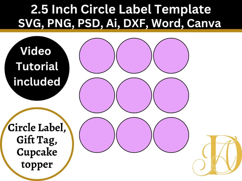 Circle Template 2.5 Inch Circles Template 2.5 Inch Cup Cake - Etsy