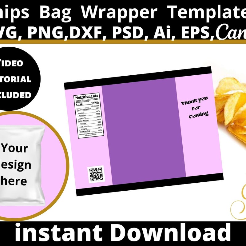 Chip Bag Template Instant Download - Etsy