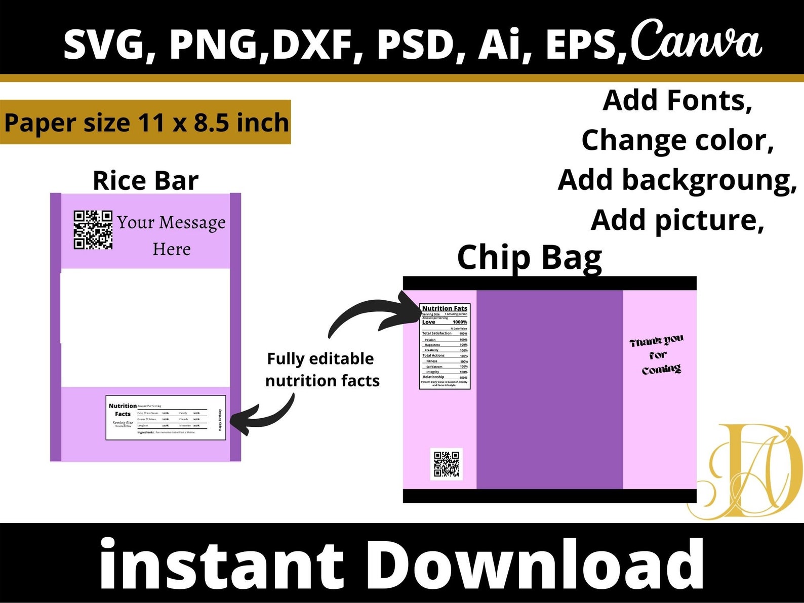 Party Favor Templates Bundle Save Bundle Chip Bag Template - Etsy