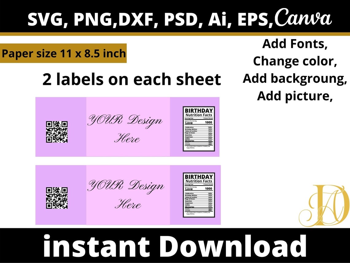 Chips Can Label Template Chips Label Template Mini Chips - Etsy