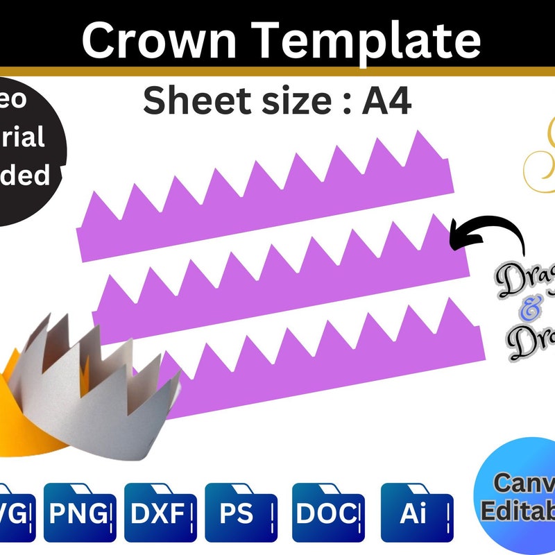 Crown Template Svg - Etsy