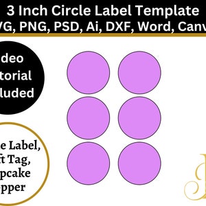 3" Circle Sticker Blank Template, Png, Svg, Dxf, Eps, Pdf, Psd, Diy ...