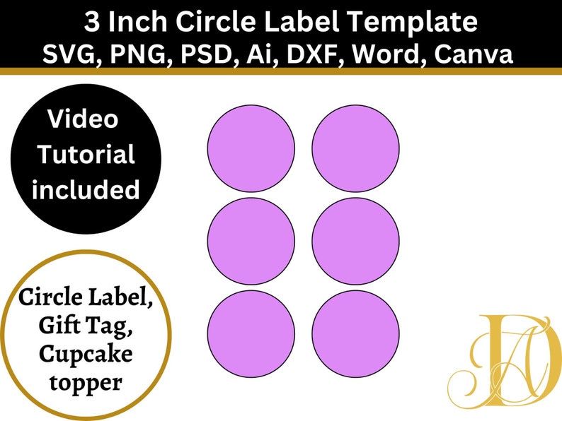 3 Circle Sticker Blank Template Png Svg Dxf Eps - Etsy