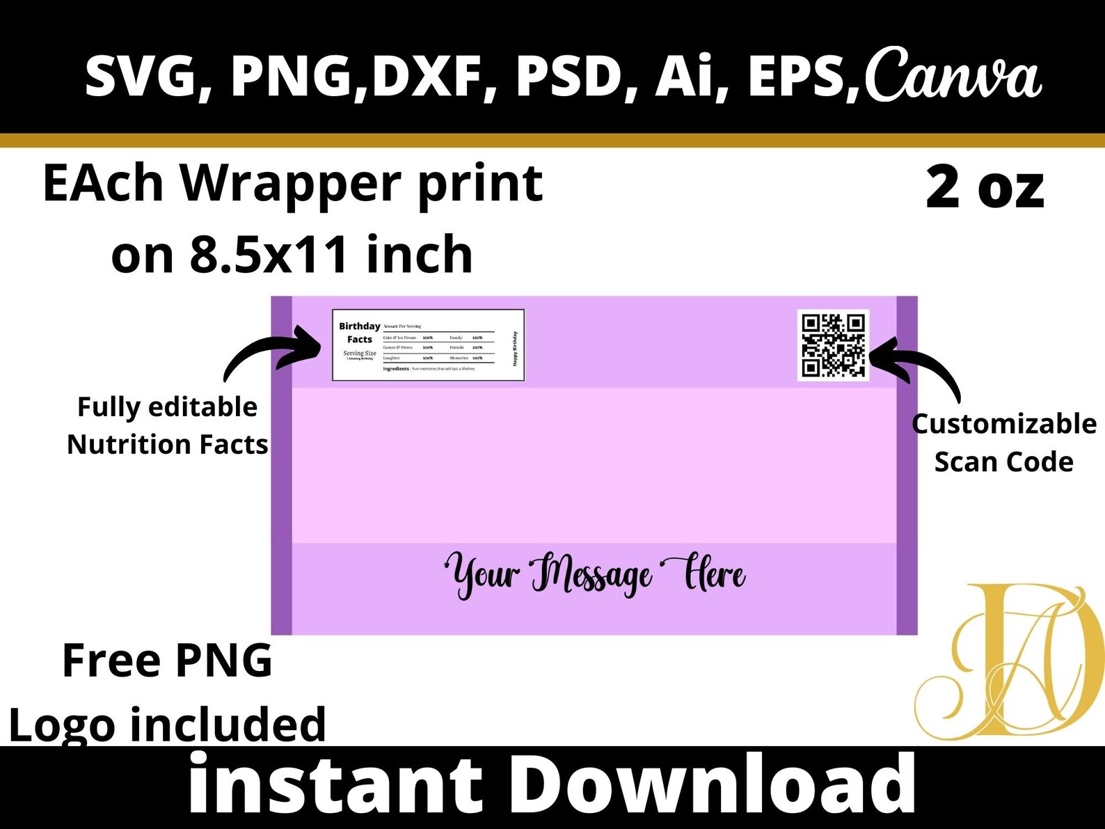 Air Head Candy Wrapper Template: 2 Oz, SVG, PNG, Canva (digital ...