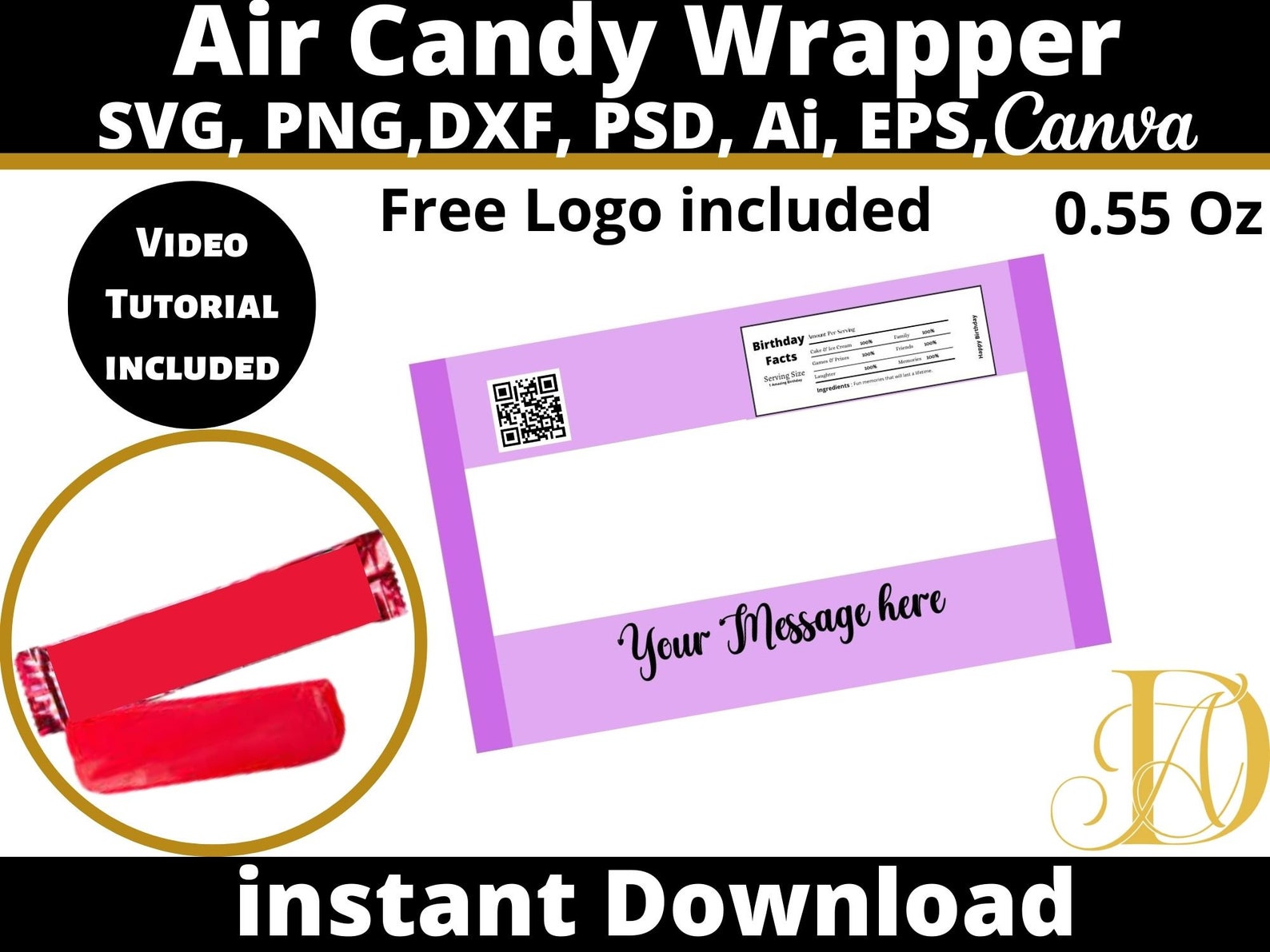 Chip Bag Template Instant Download Air Head 0.5 Ozwrapper - Etsy