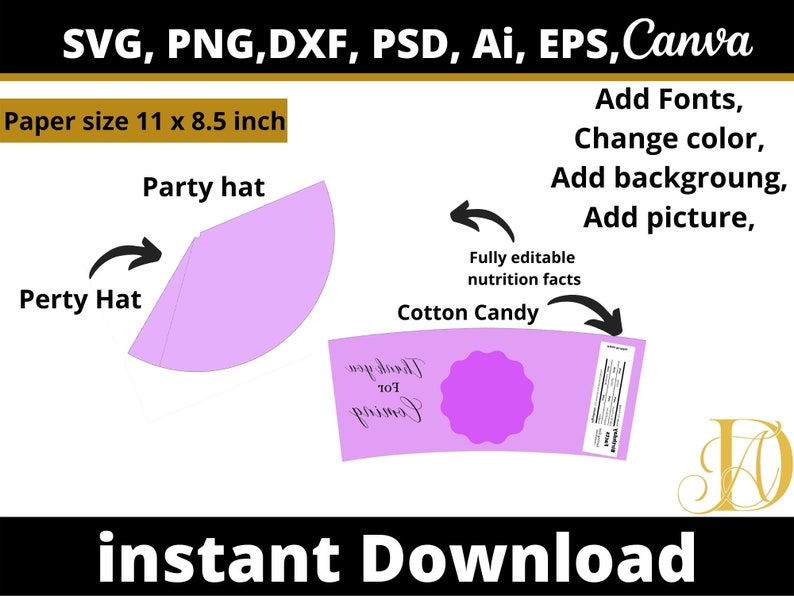 Party Favor Bundle Templates Chip Bags Template FREE Logos - Etsy