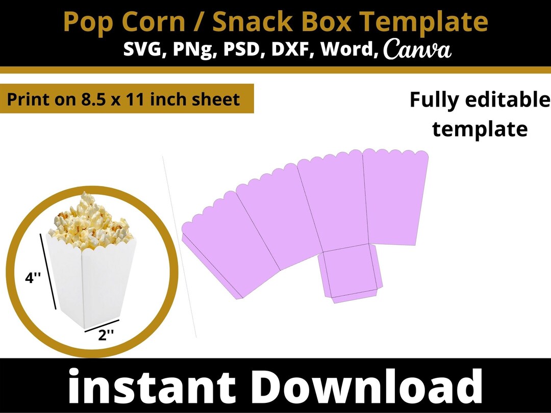 Popcorn Box Template SVG PNG Etsy Ireland popcorn-box-template-svg-png-etsy-ireland