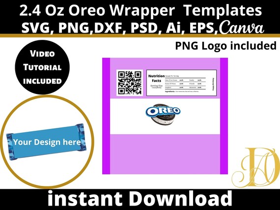 Oreo Cookies 2.4 Oz Wrapper Template 6 Pack Cookies Wrapper - Etsy