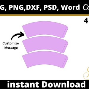 Cup Wrapper Template, Png, Svg, Dxf, Eps, Pdf, Psd, Ai, Diy, Gift, Xmas ...