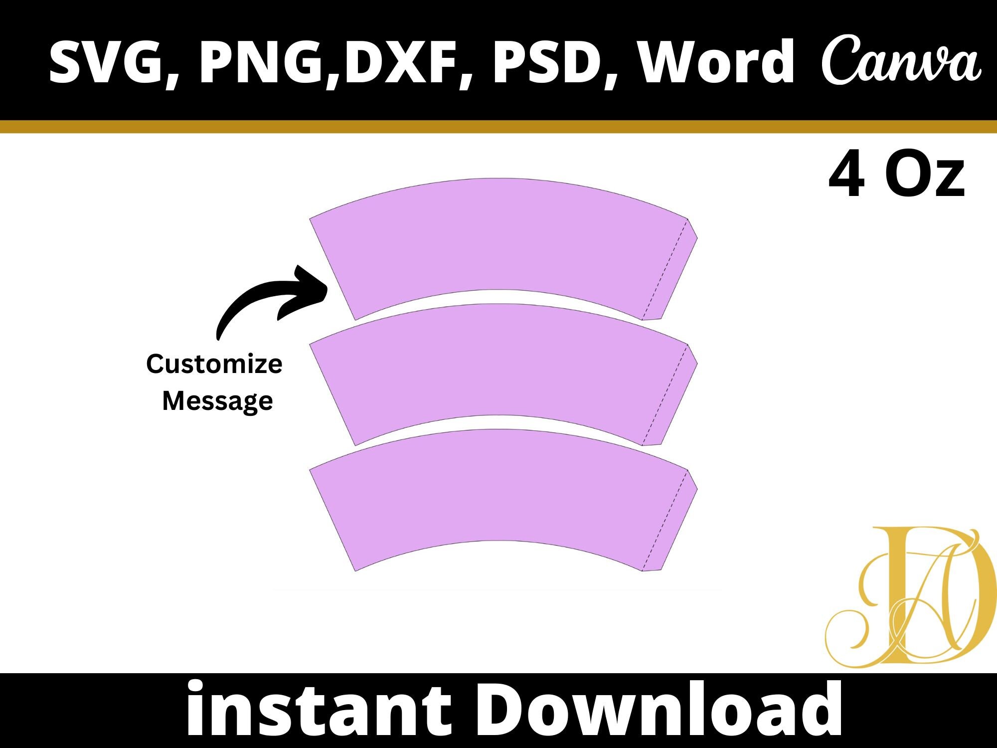 Cup Wrapper Template Png Svg Dxf Eps Pdf Psd Ai Diy - Etsy