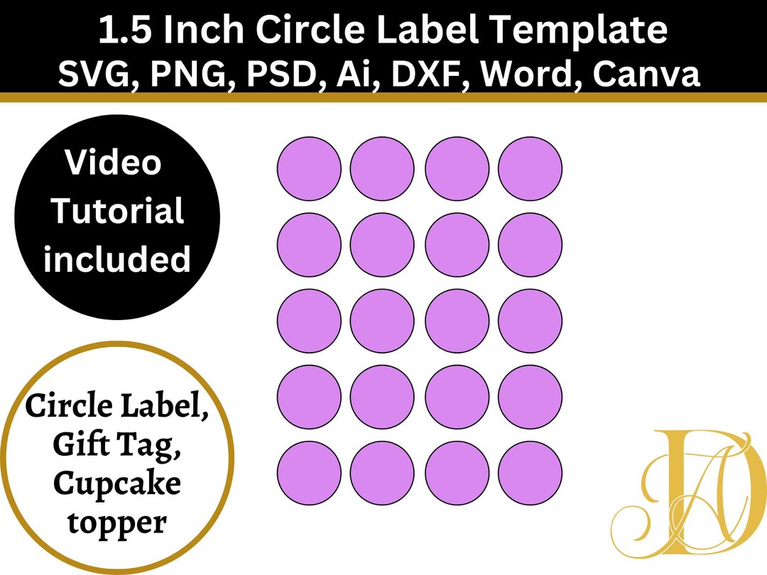 1.5" Circle Template, 1.5 Inch Circle Label, Circle Collage Sheet ...