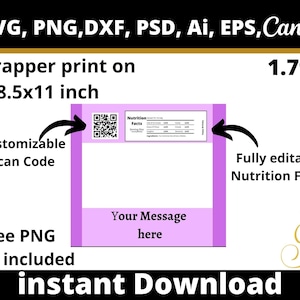 Twix Candy Wrapper Template: Editable Chocolate Bar (digital Download ...