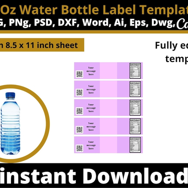 Water Bottle Svg - Etsy