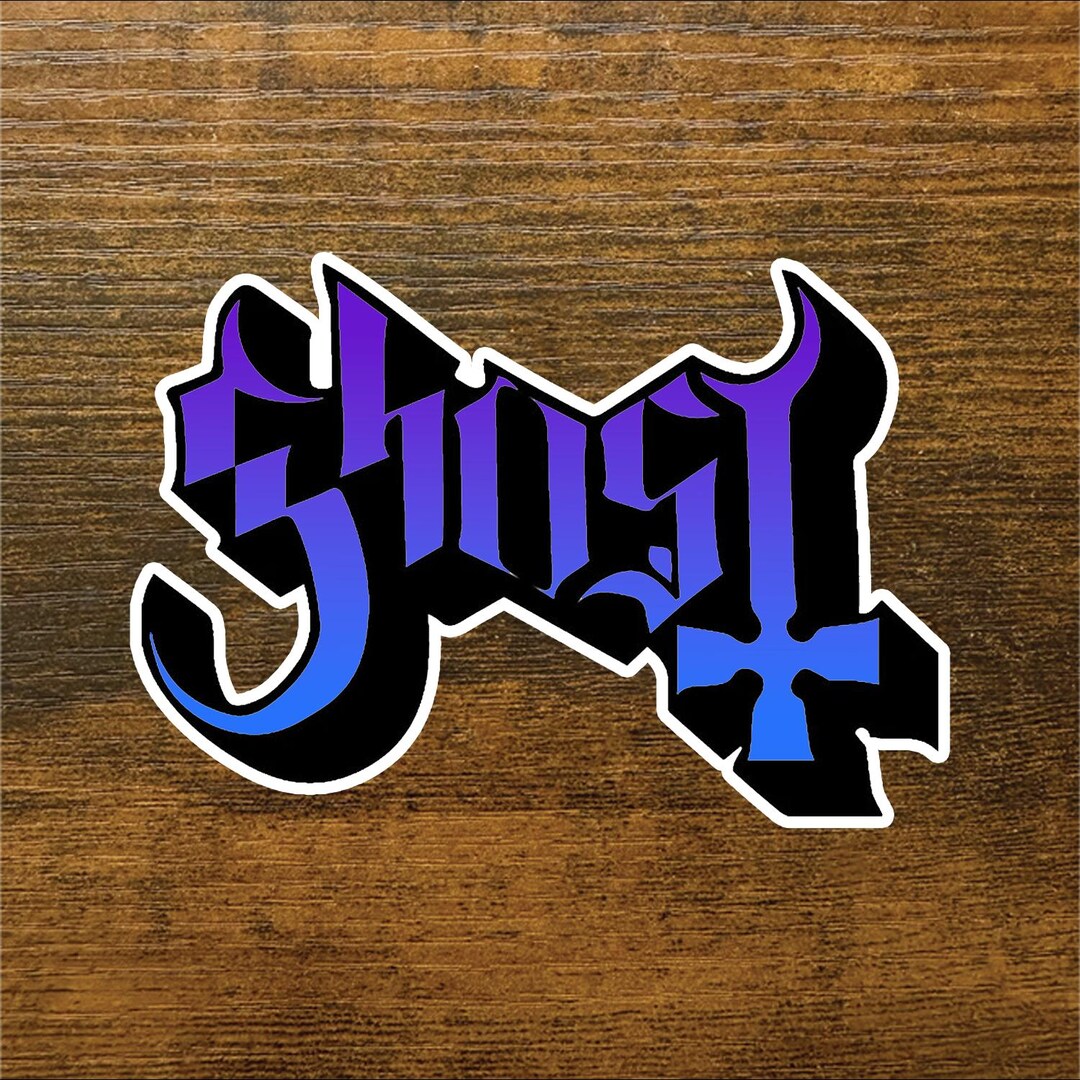 Ghost Logo Sticker - Dark Blue Gradient - Etsy