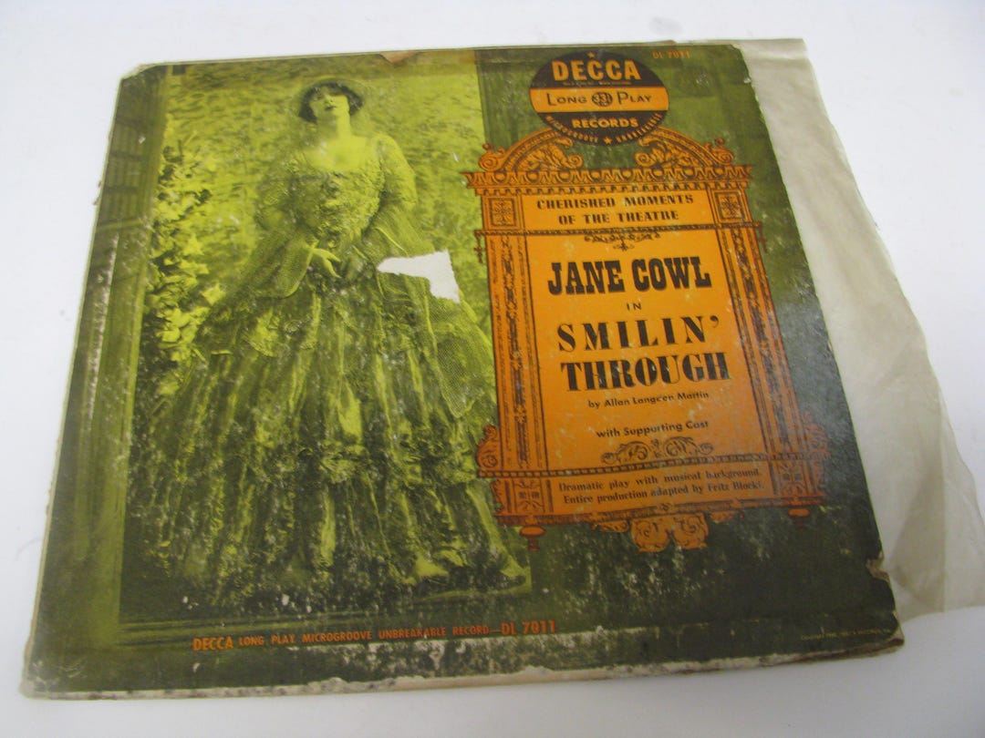 Smilin’ Through [starring Jane Cowl] Decca DL 7011 Vinyl 10" - Etsy