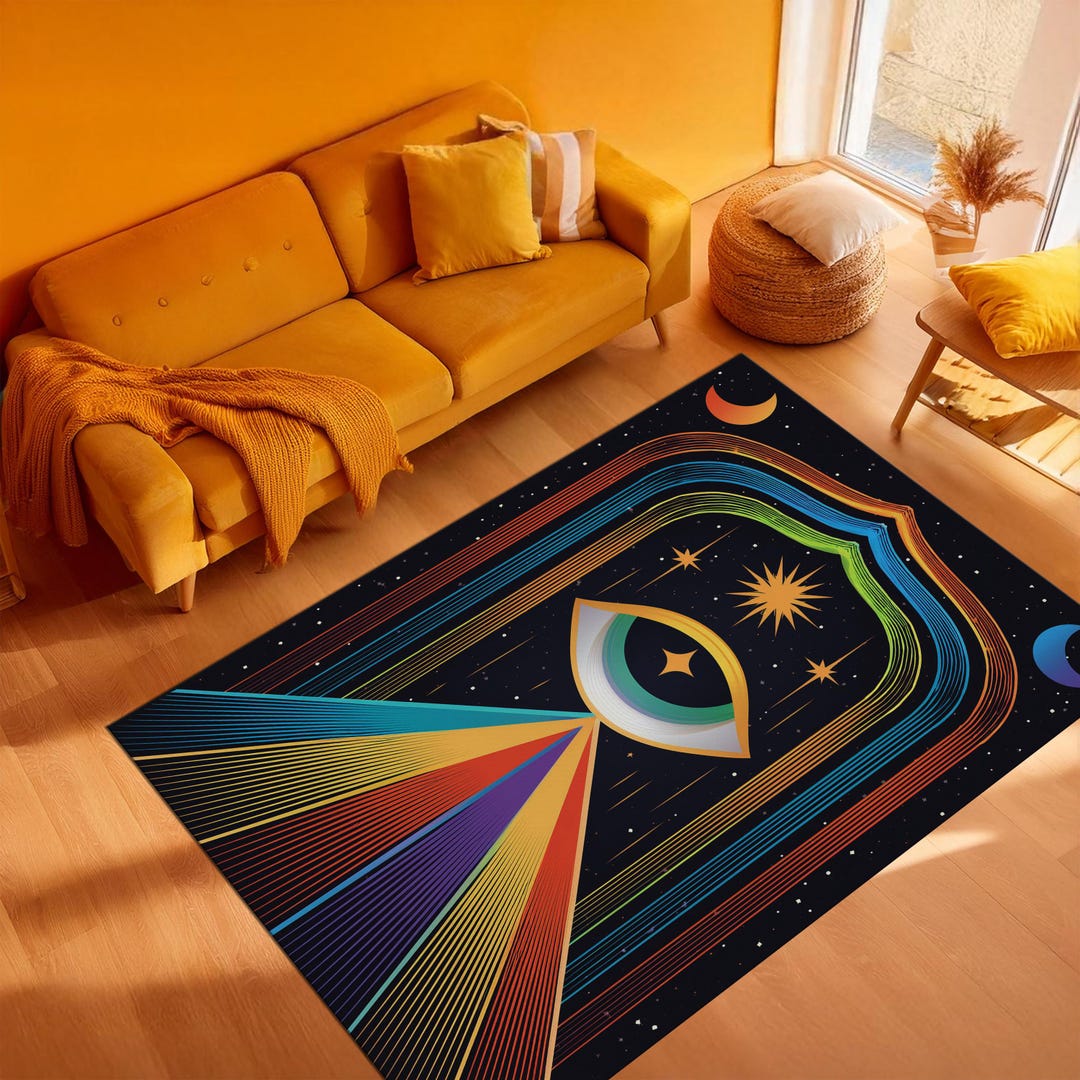 Third Eye Rug, Rainbow Light Rug, Spiritual Rug, Third Eye Rug ...