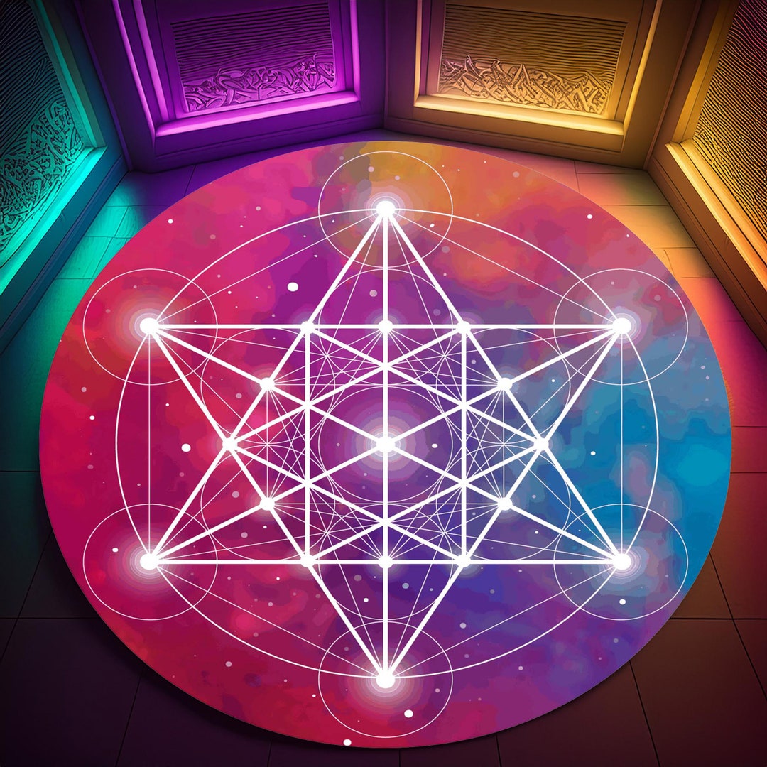 Metatron Cube Rug, Sacred Geometry Rug, Flower of Life Rug,spiritual ...