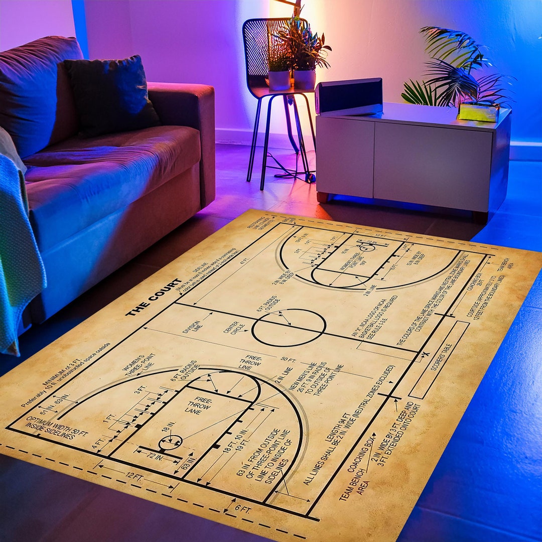 Basketball Court Rug, Ballpark Rug, Basketball Field Carpet Basketball ...