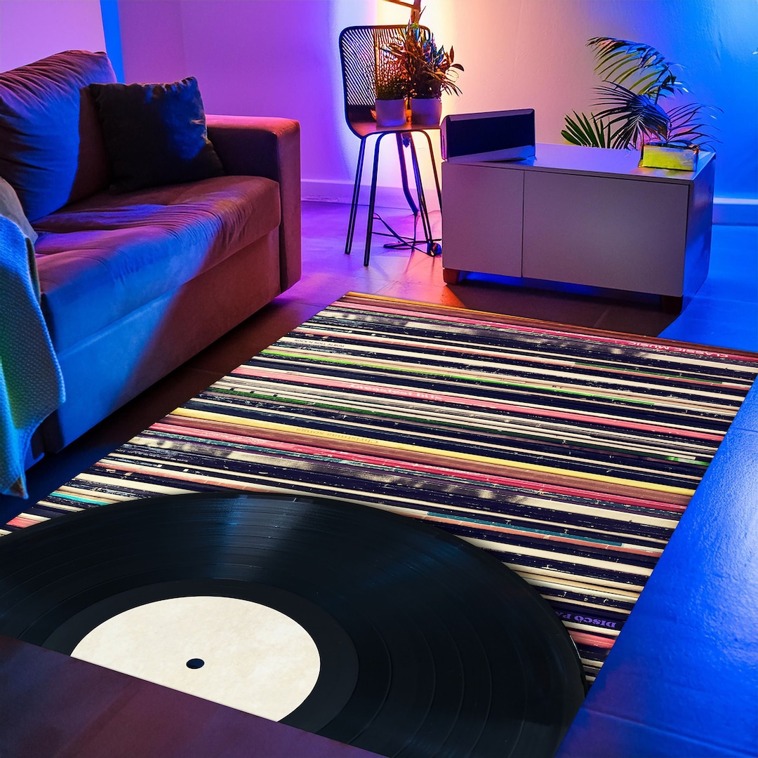 Vinyl Record Rug, Music Decor, Music Cover Rug, Retro Music Decor ...