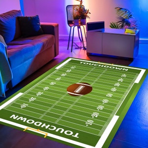 American Football Rug, Soccer Field Rug, Custom Team Logo Rug, Sports ...