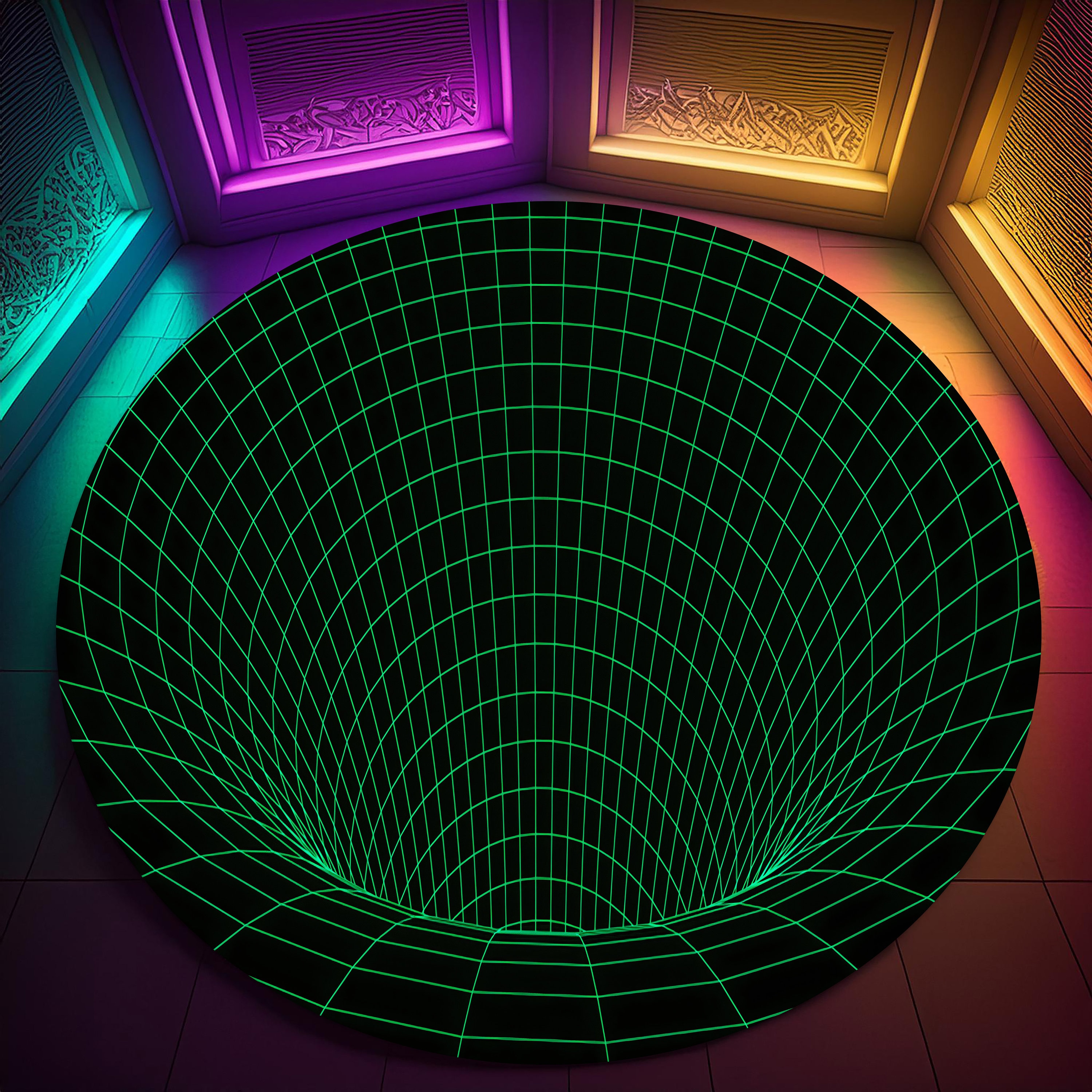 Optical Illusion Rug, Illusion Rug, Optical Illusion, Vortex Illusion ...