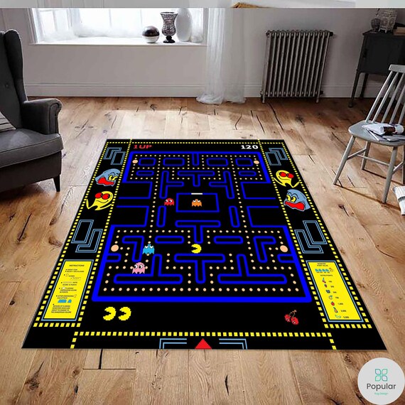 Pacman Rug Pacman Map Art Design Rug Modern Rug Style - Etsy
