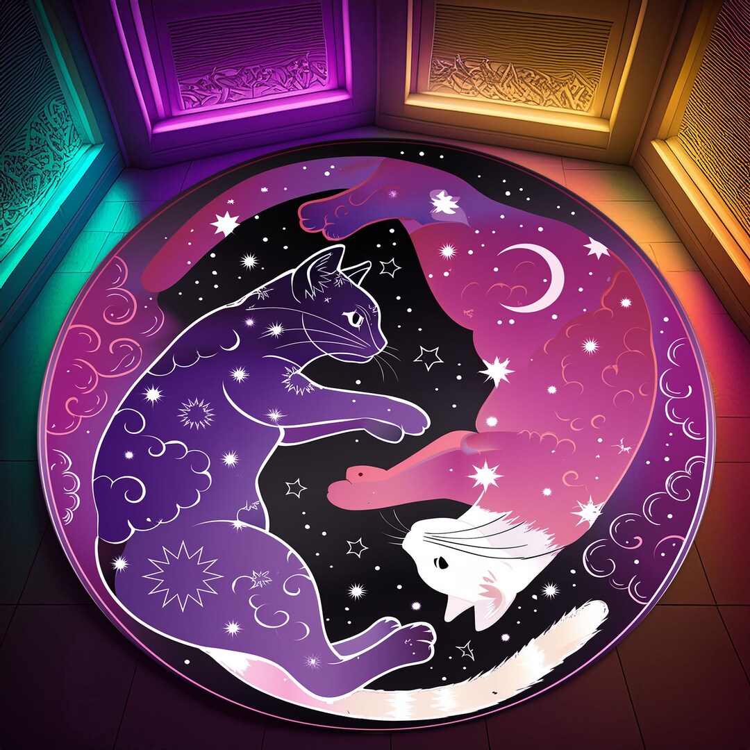 Cat Rugs, Round Rug, Circle Rugs, Animal Rug, Boho Rug, Luxury Rug ...