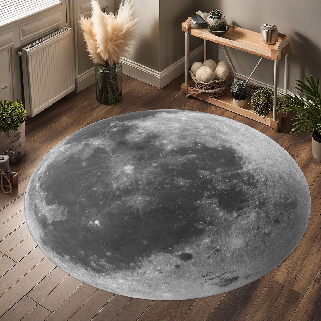 Moon Round Rug, Moon Planet Rug, Moon Surface Rug, Round Rug, - Etsy