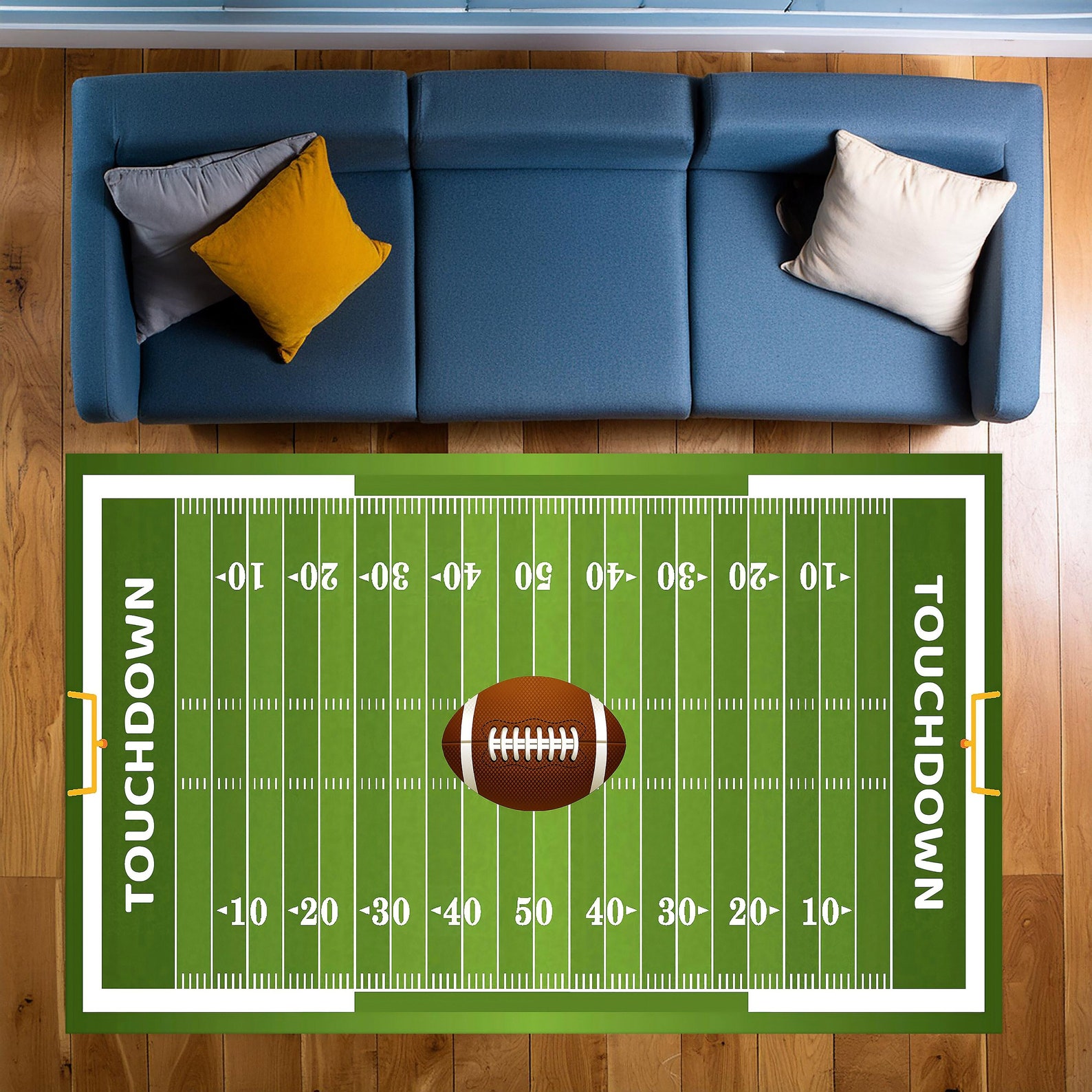 American Football Rug, Soccer Field Rug, Custom Team Logo Rug, Sports ...