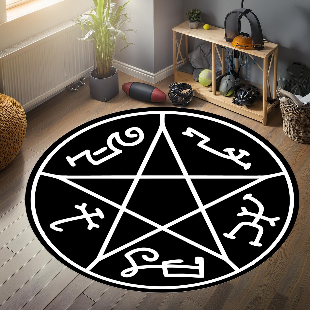 Devil Trap Rug, Pentagram Rug, Satan Rug, Pentacle Symbol Rug ...