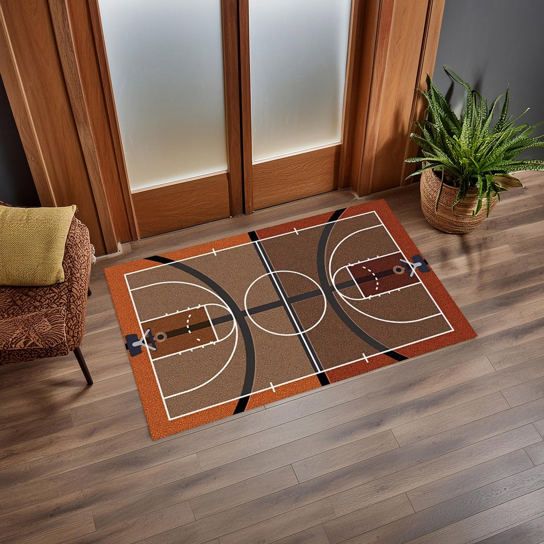 Basketball Lover Rug, Court Rug, Basketball Field Carpet Basketball Rug ...