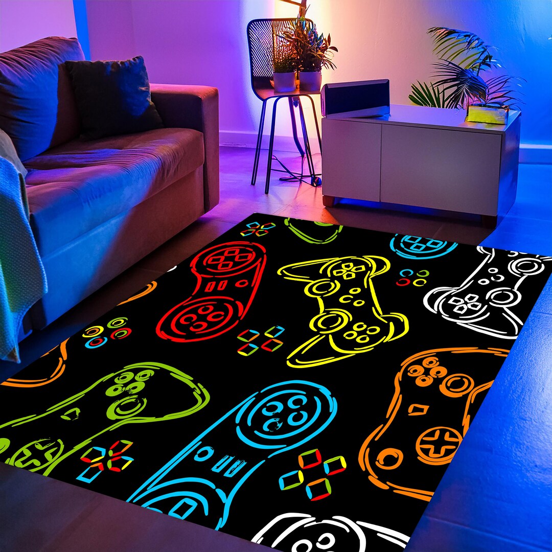 Gaming Rug, Gamer Rug, Game Room Decor, Game Room Rug, Gamer Room Rug ...