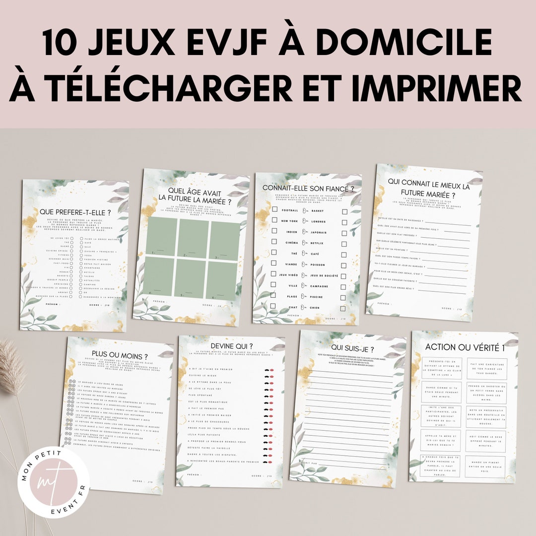 10 Jeux Evjf à Imprimer 20 Gages Défis And Challenges Pour Un Etsy