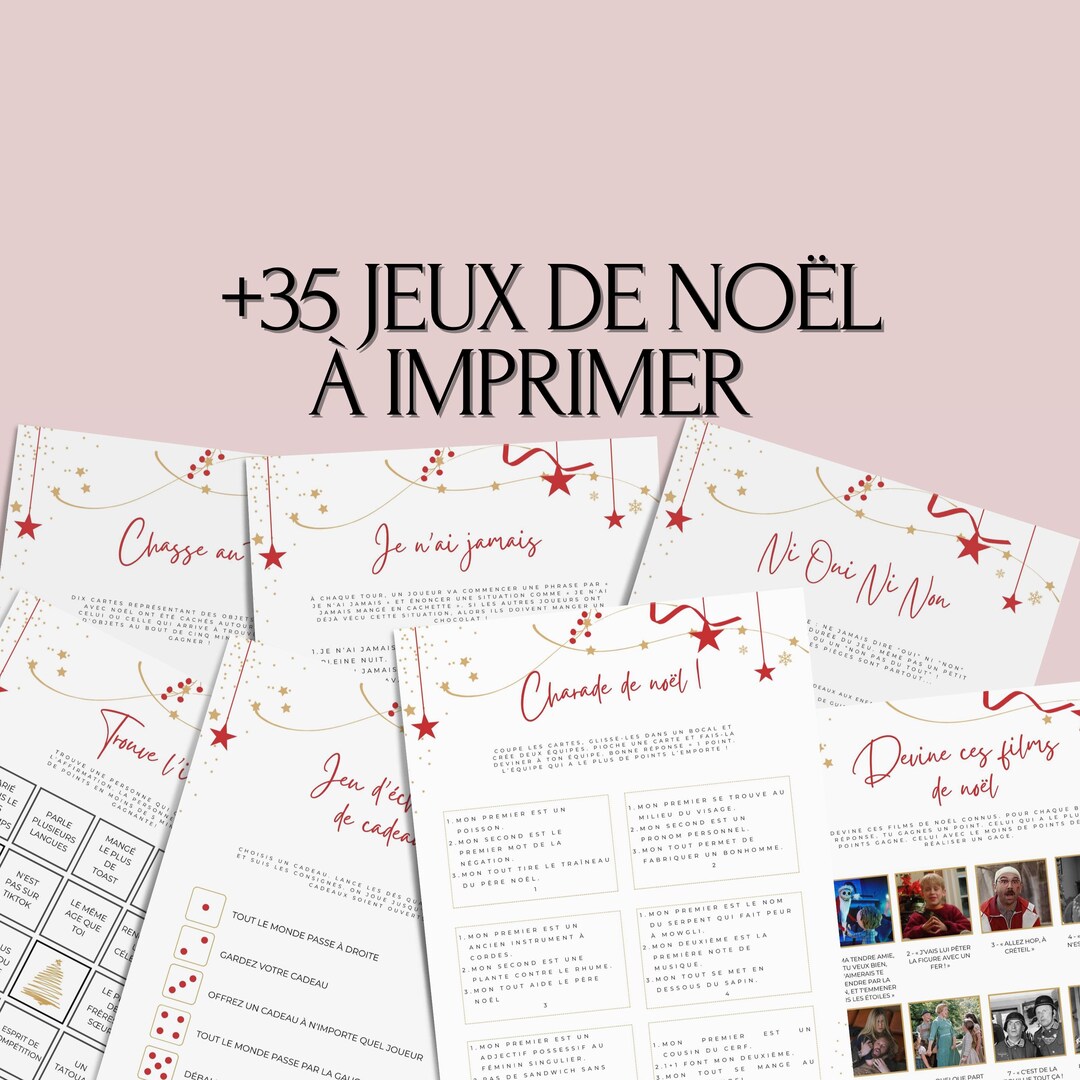 Christmas Games in French - Printable Christmas Games for Adults ...