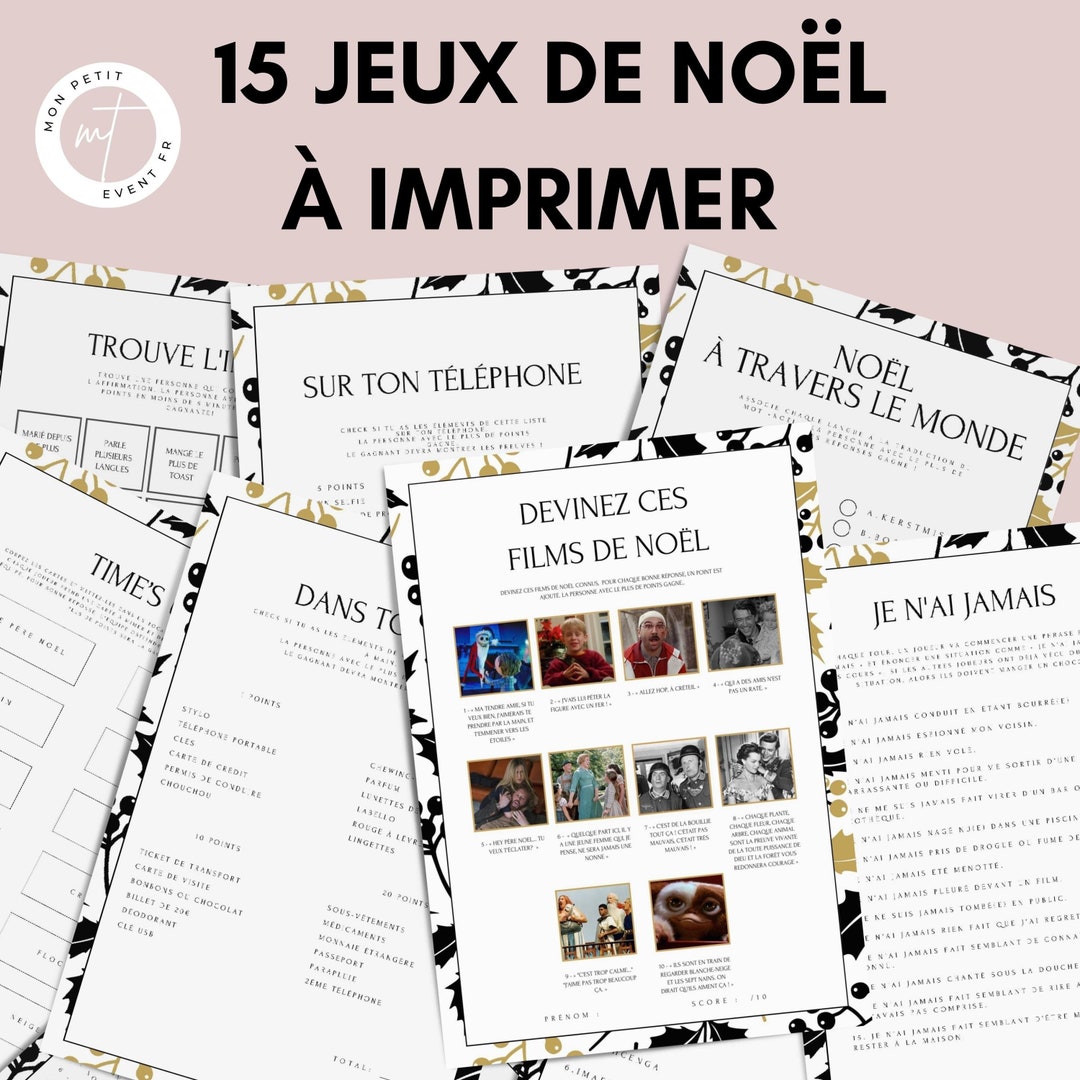 Jeux de Noël imprimable en français Activités Noël Carte de jeux pour ...