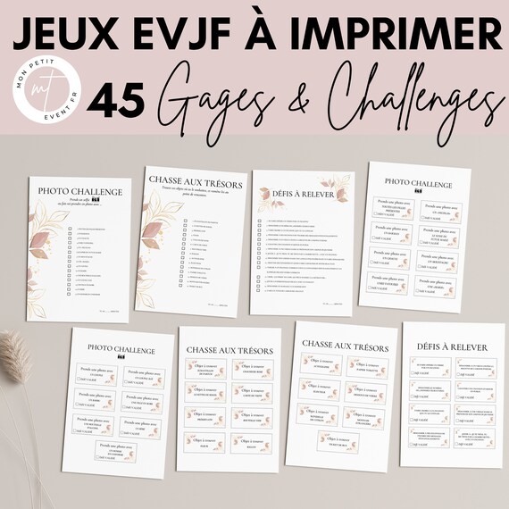 Jeux EVJF à Imprimer 45 Gages Défis & Challenges Pour Un - Etsy UK