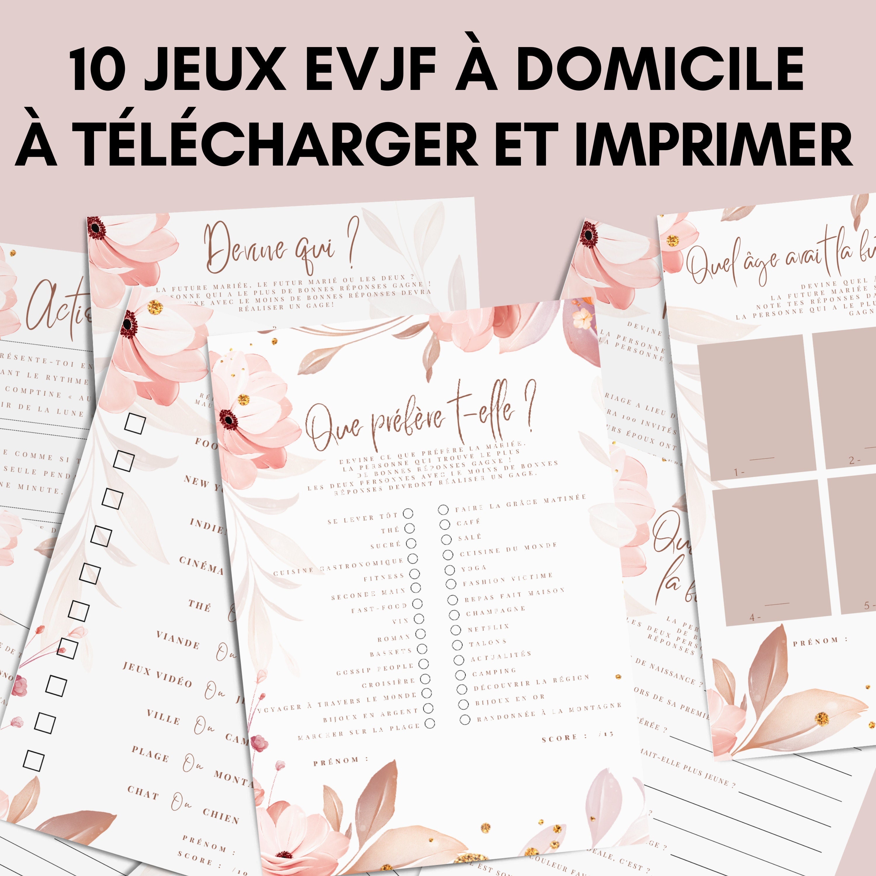 10 Jeux EVJF à imprimer 20 Gages Défis & Challenges pour un - Etsy Canada