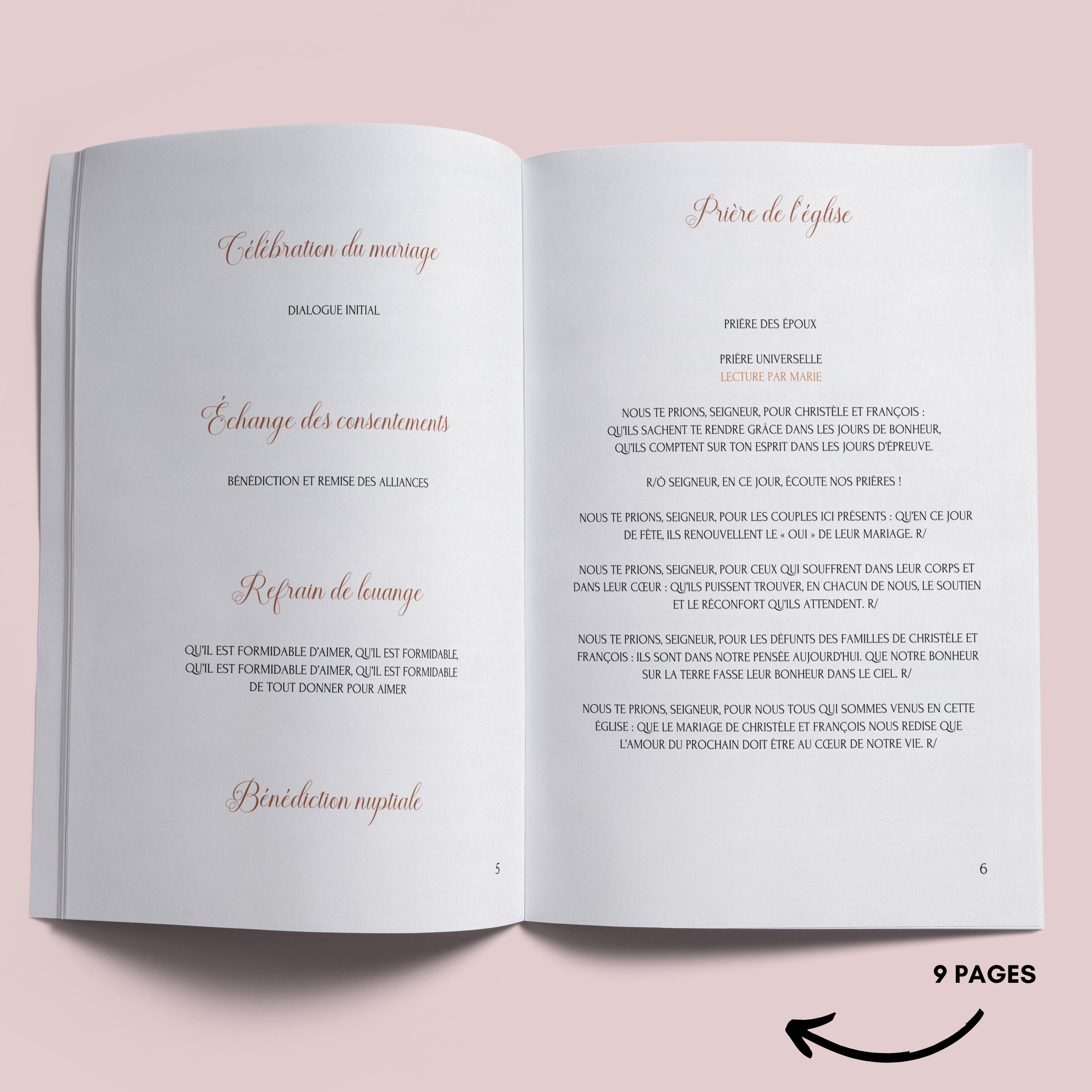 Livret De Messe Mariage Personnalisable Sur Canva - Livret De Mariage à ...