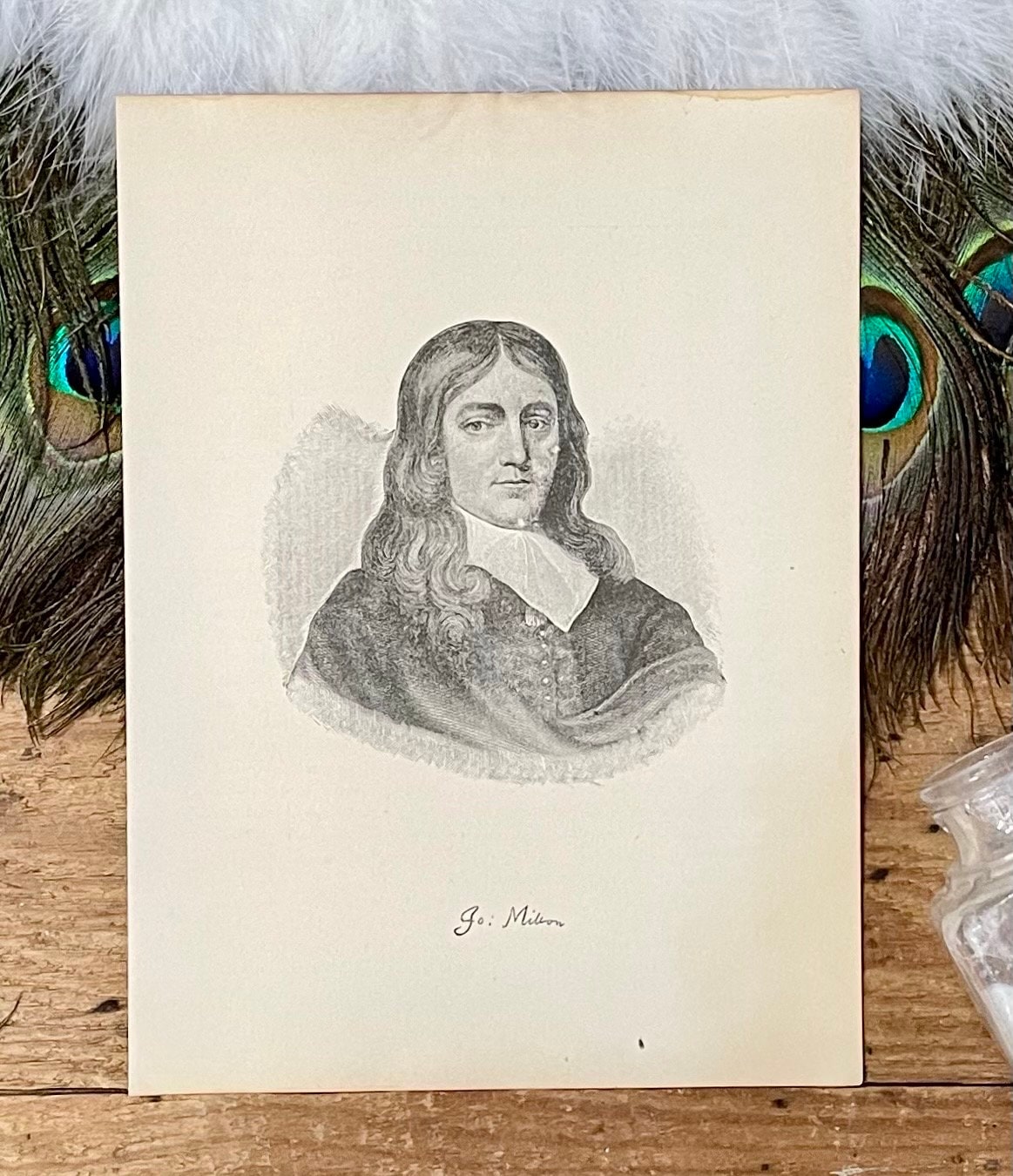 1888 John Milton Portrait Engraved Illustration Framable Literary ...